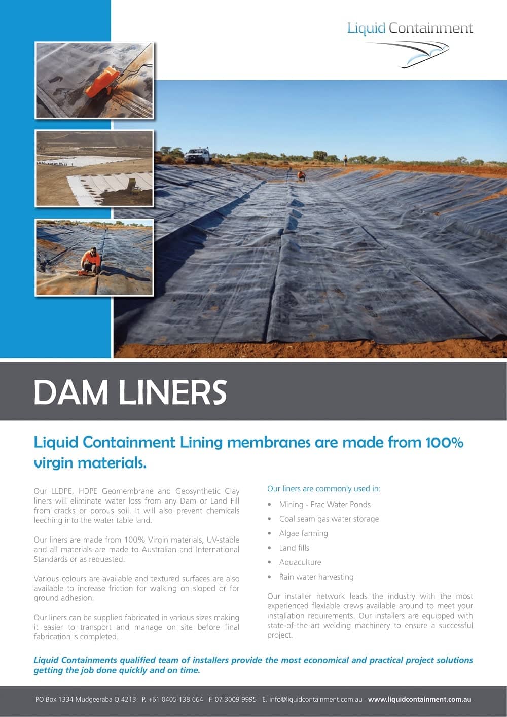 Product Brochures | Liquid Containment Bladders & Liners