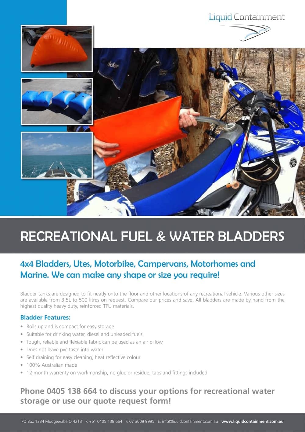 Product Brochures | Liquid Containment Bladders & Liners